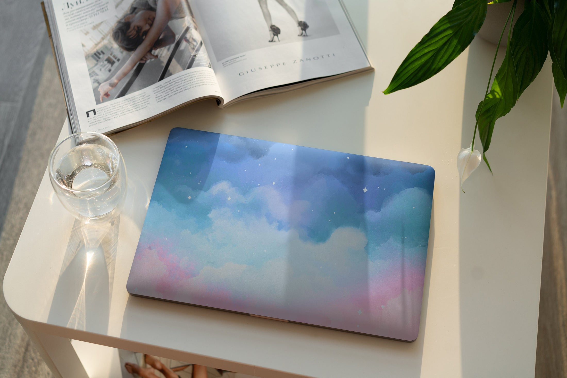 Blue Terrazzo Laptop Skin, Laptop Cover, Laptop Skins, Removable Lapto ...