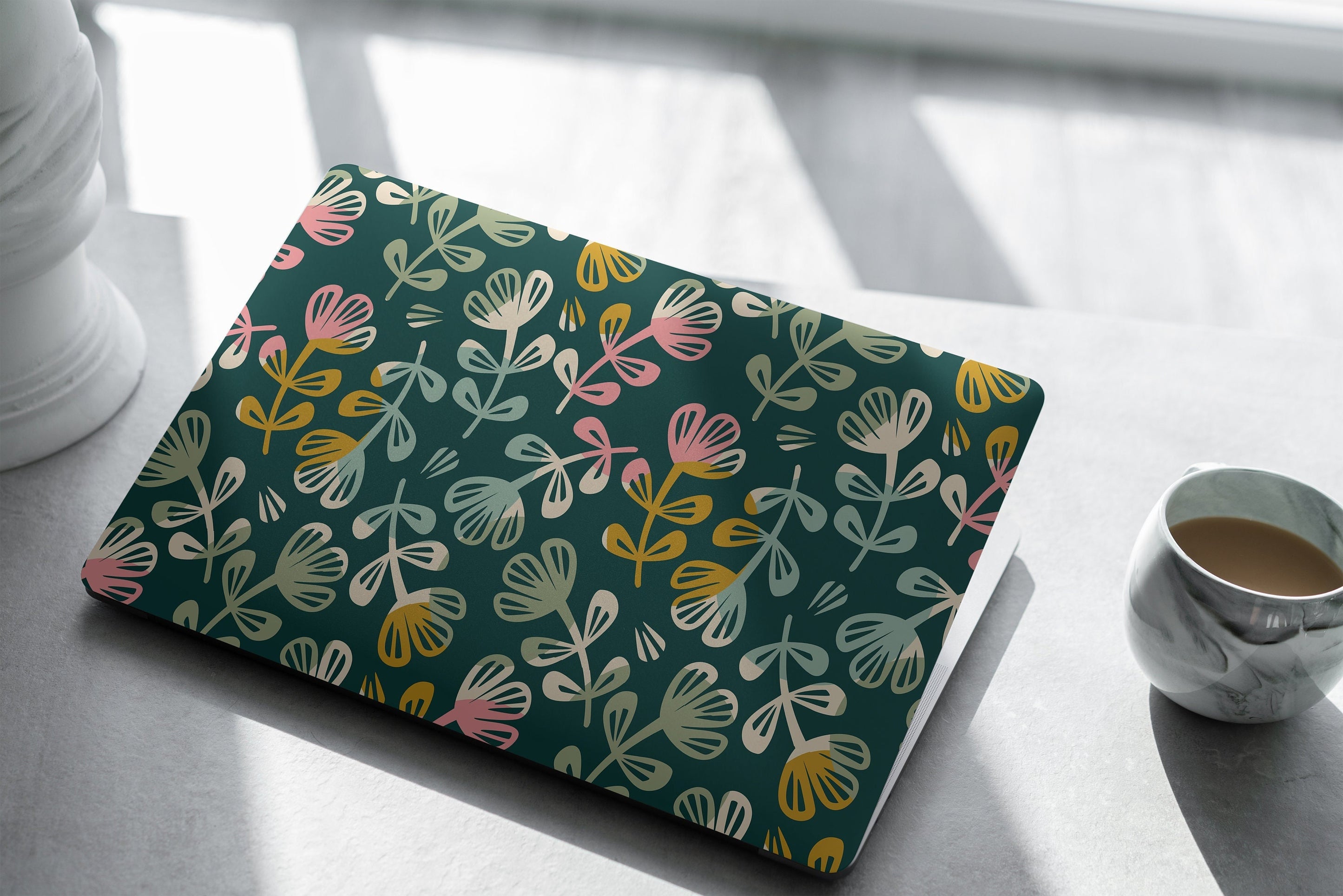 Abstract Floral Laptop Skin, Laptop Cover, Laptop Skins, Removable Lap ...